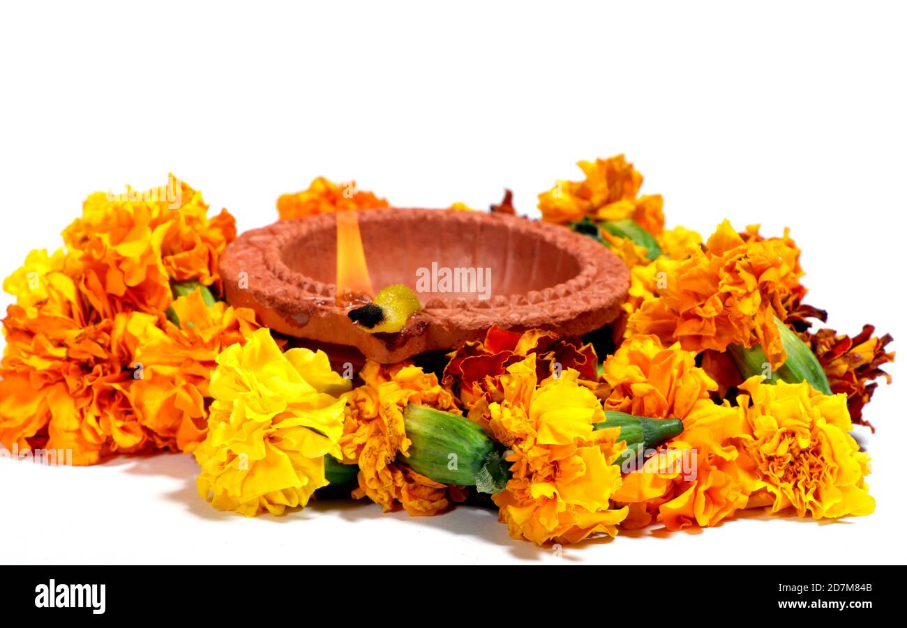 Diwali Diya, oil lamp beautifully decorated on the festive occasion of ...