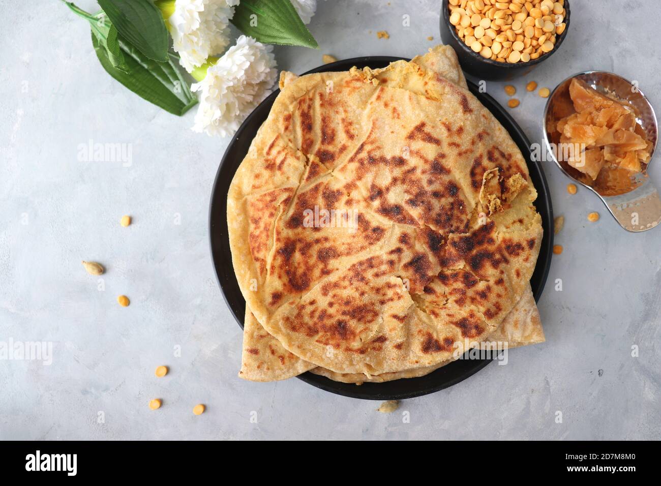 Holi Festival Food - Puran Poli is an Indian sweet flatbread stuffed ...