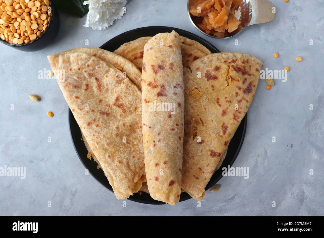 Holi Festival Food - Puran Poli is an Indian sweet flatbread stuffed ...