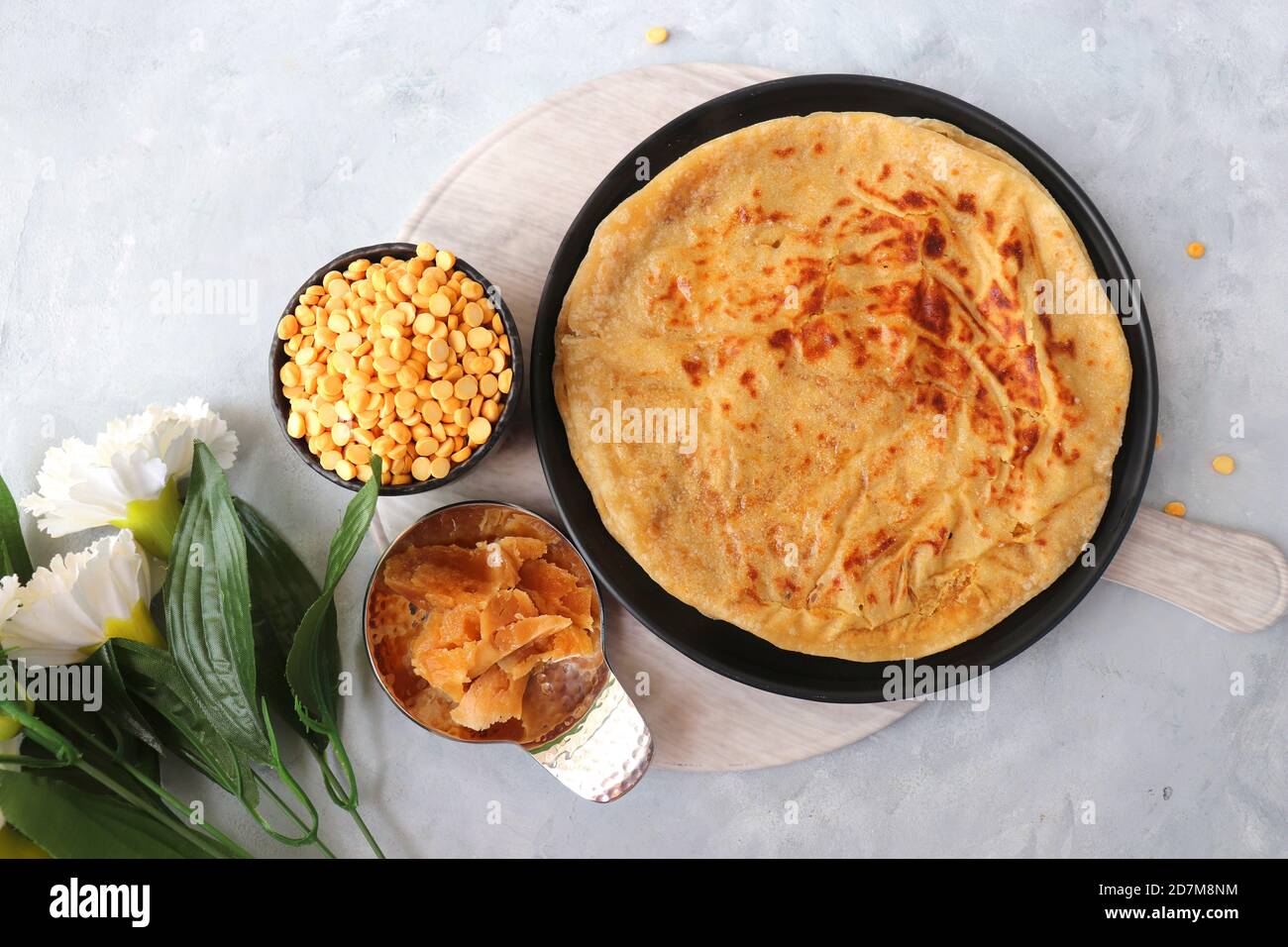 Holi Festival Food - Puran Poli is an Indian sweet flatbread stuffed ...