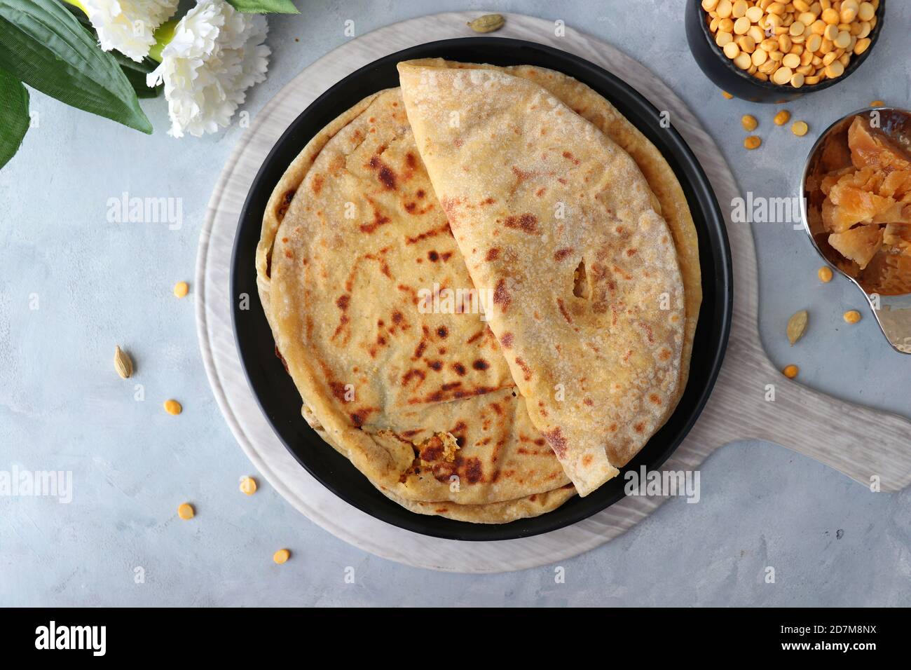Holi Festival Food - Puran Poli is an Indian sweet flatbread stuffed ...