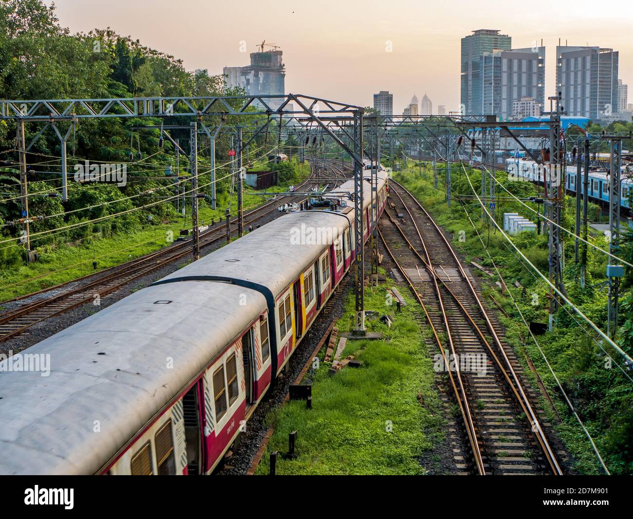 MUMBAI, INDIA - October 17, 2020 : Mumbai Suburban Railway, one of the ...