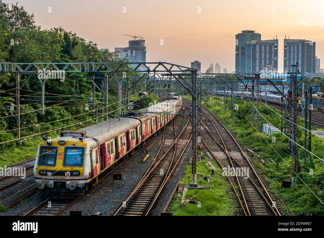 MUMBAI, INDIA - October 17, 2020 : Mumbai Suburban Railway, one of the ...