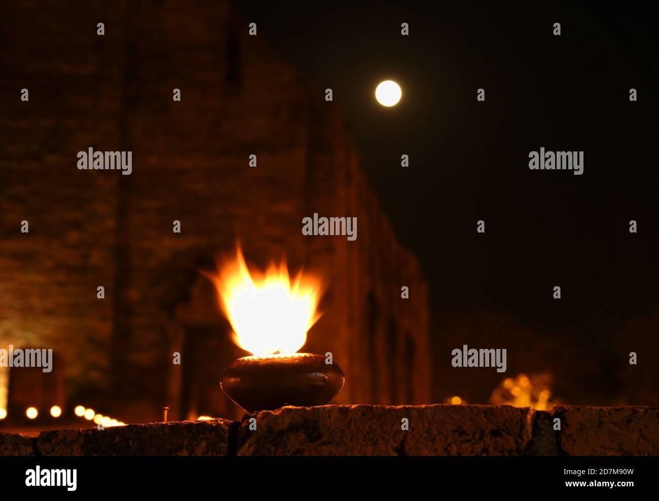 lantern fire worship on oil at Mahaeyong temple in Thailand Stock Photo ...