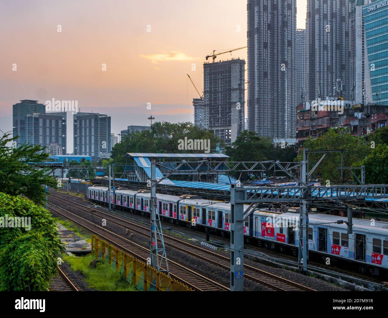 MUMBAI, INDIA - October 17, 2020 : Mumbai Suburban Railway, one of the ...