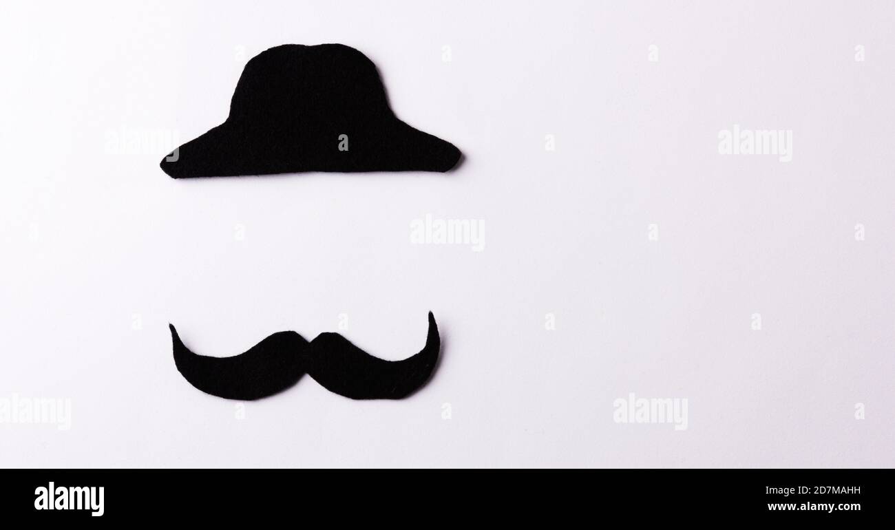 Black mustache, studio shot isolated on white background, Prostate ...