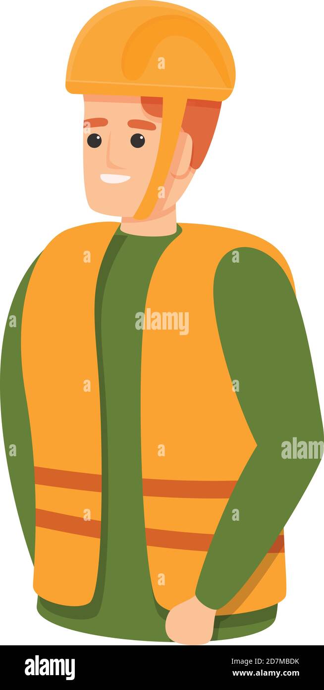 Worker in vest icon. Cartoon of worker in vest vector icon for web ...