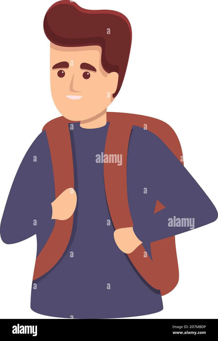 Guy with backpack icon. Cartoon of guy with backpack vector icon for ...