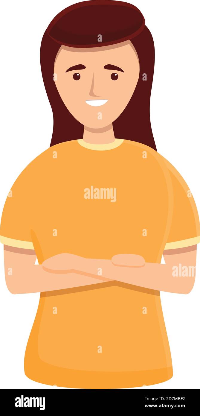 Smiling woman icon. Cartoon of smiling woman vector icon for web design ...