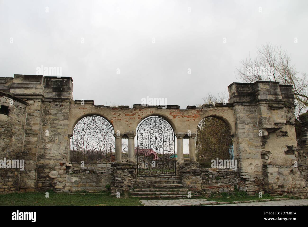 a part of the old stone castle building Stock Photo - Alamy