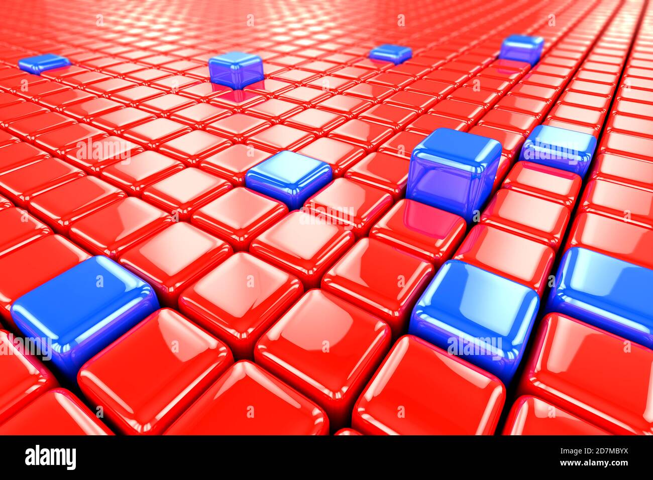 abstract 3d red metal cubes background.3D rendering Stock Photo - Alamy