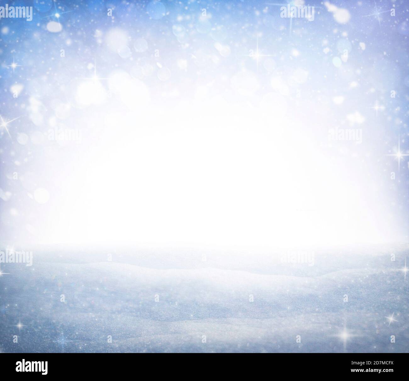 Christmas blue background with snow Stock Photo - Alamy