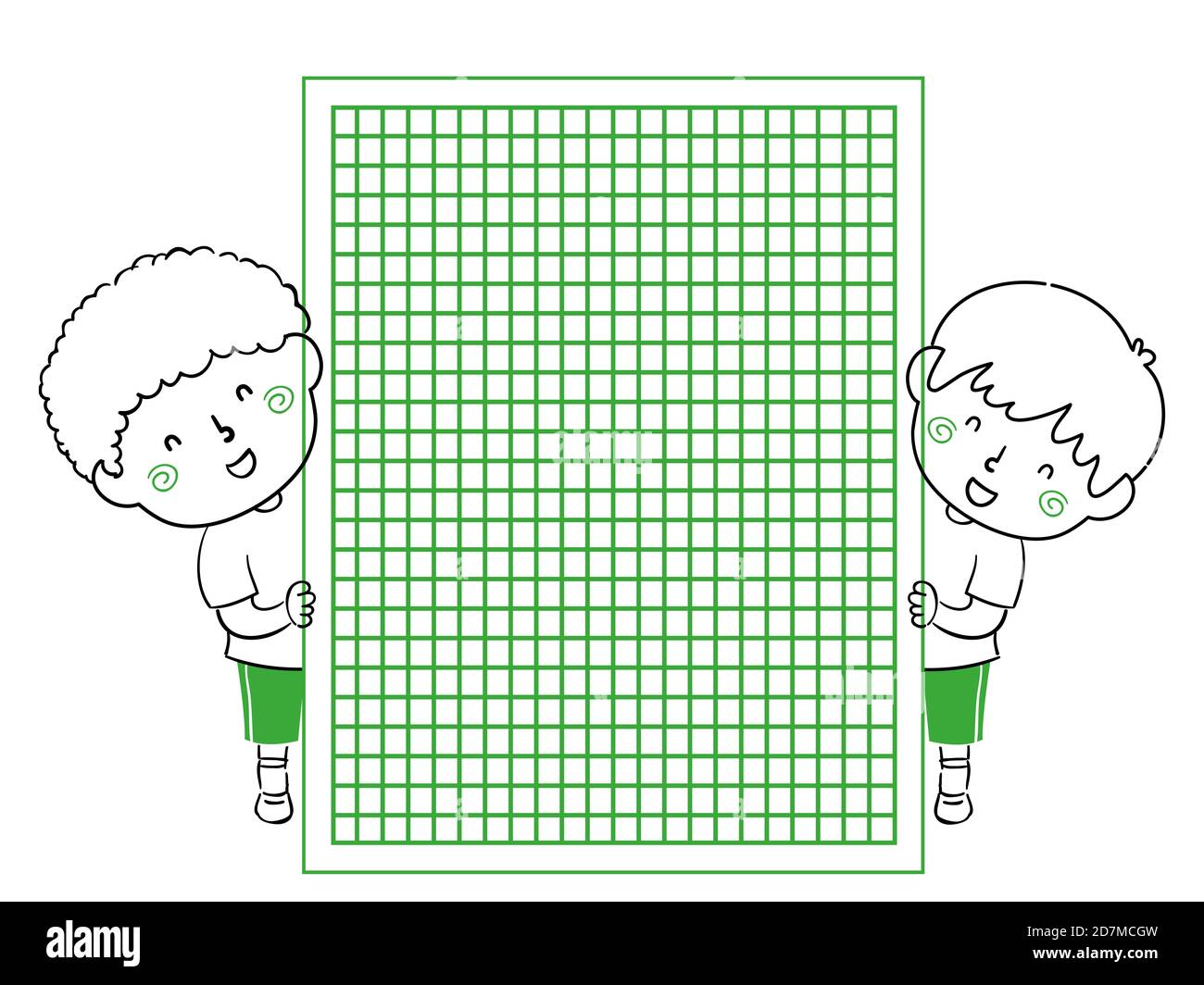 Illustration of Kids Boys Student Holding a Graphing Paper for Math ...