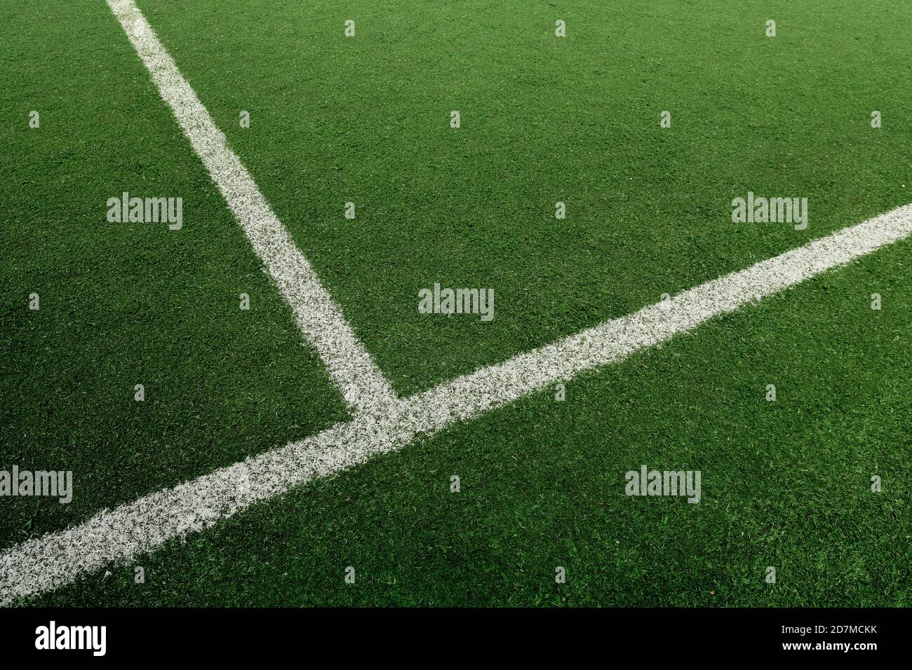 Soccer or Football field with white line Stock Photo - Alamy