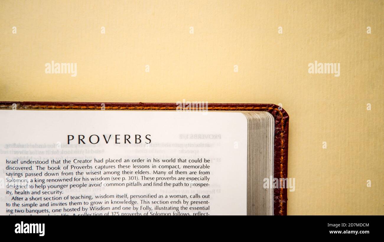 Book of proverbs hi-res stock photography and images - Alamy