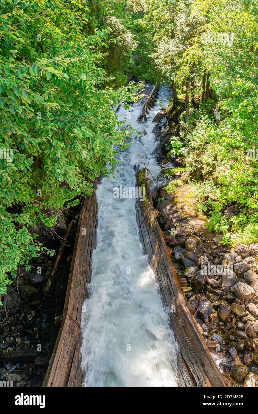 Wooden log chute hi-res stock photography and images - Alamy