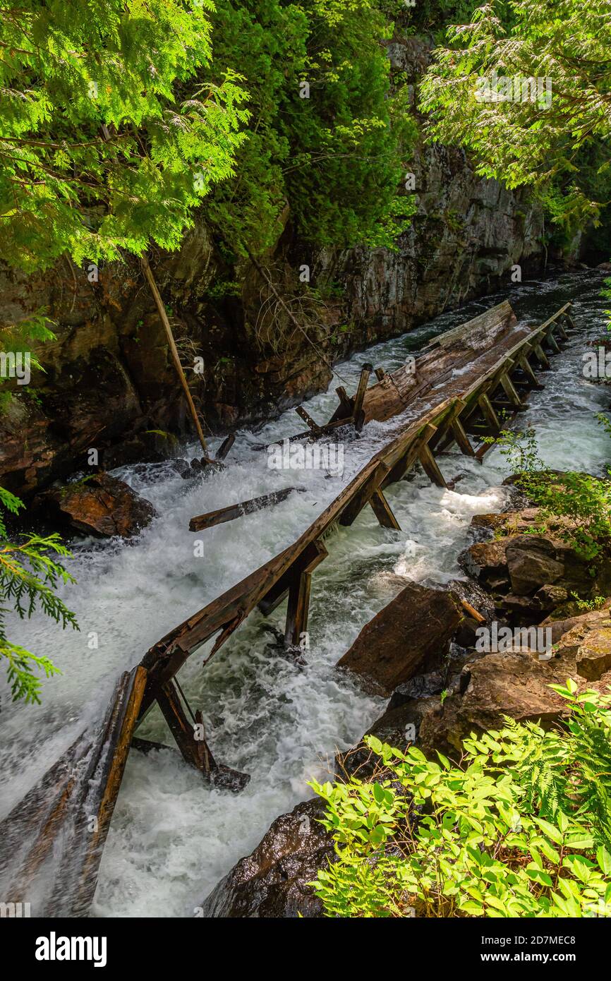Hawk Lake Log Chute Kennisis Conservation Area Algonquin Highlands Haliburton County Ontario ...