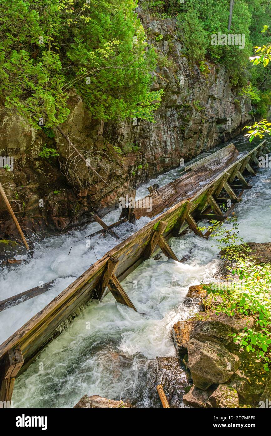 Hawk Lake Log Chute Kennisis Conservation Area Algonquin Highlands Haliburton County Ontario ...