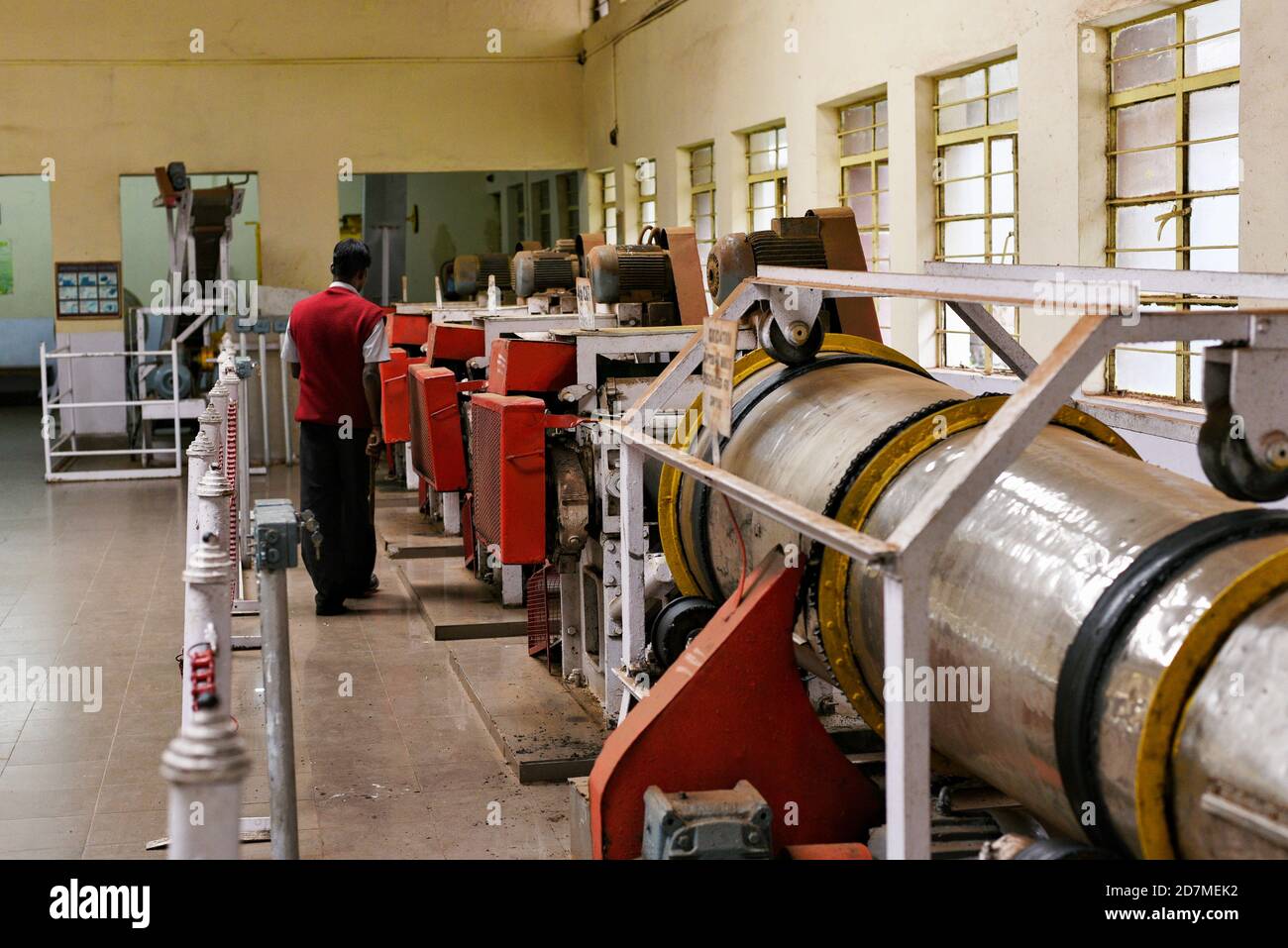 Munnar tea estate in Kerala India. Tea plantation and tea factory with ...