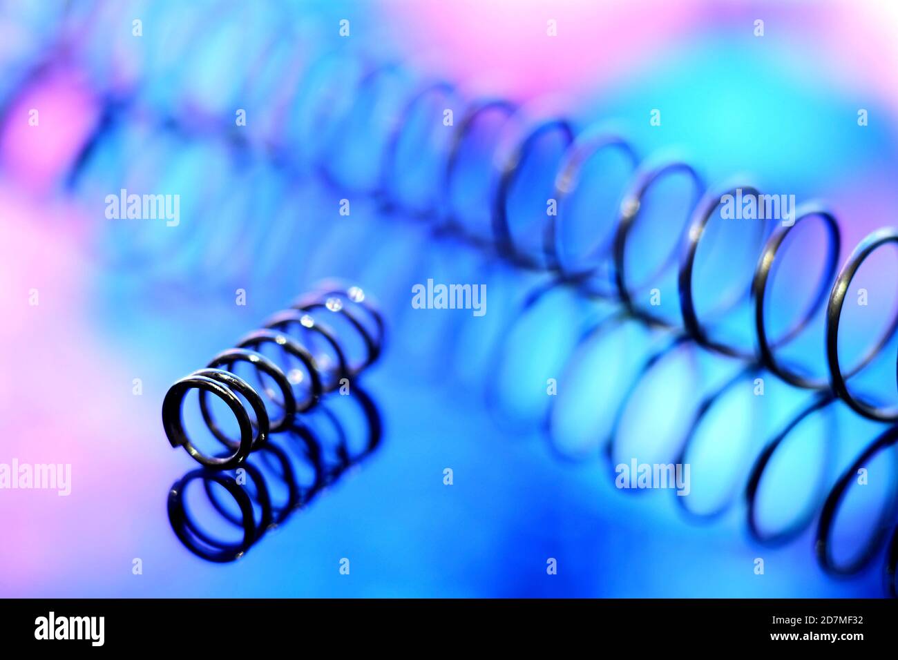 Iron spirals in blur. Shiny metal springs in blur Stock Photo - Alamy