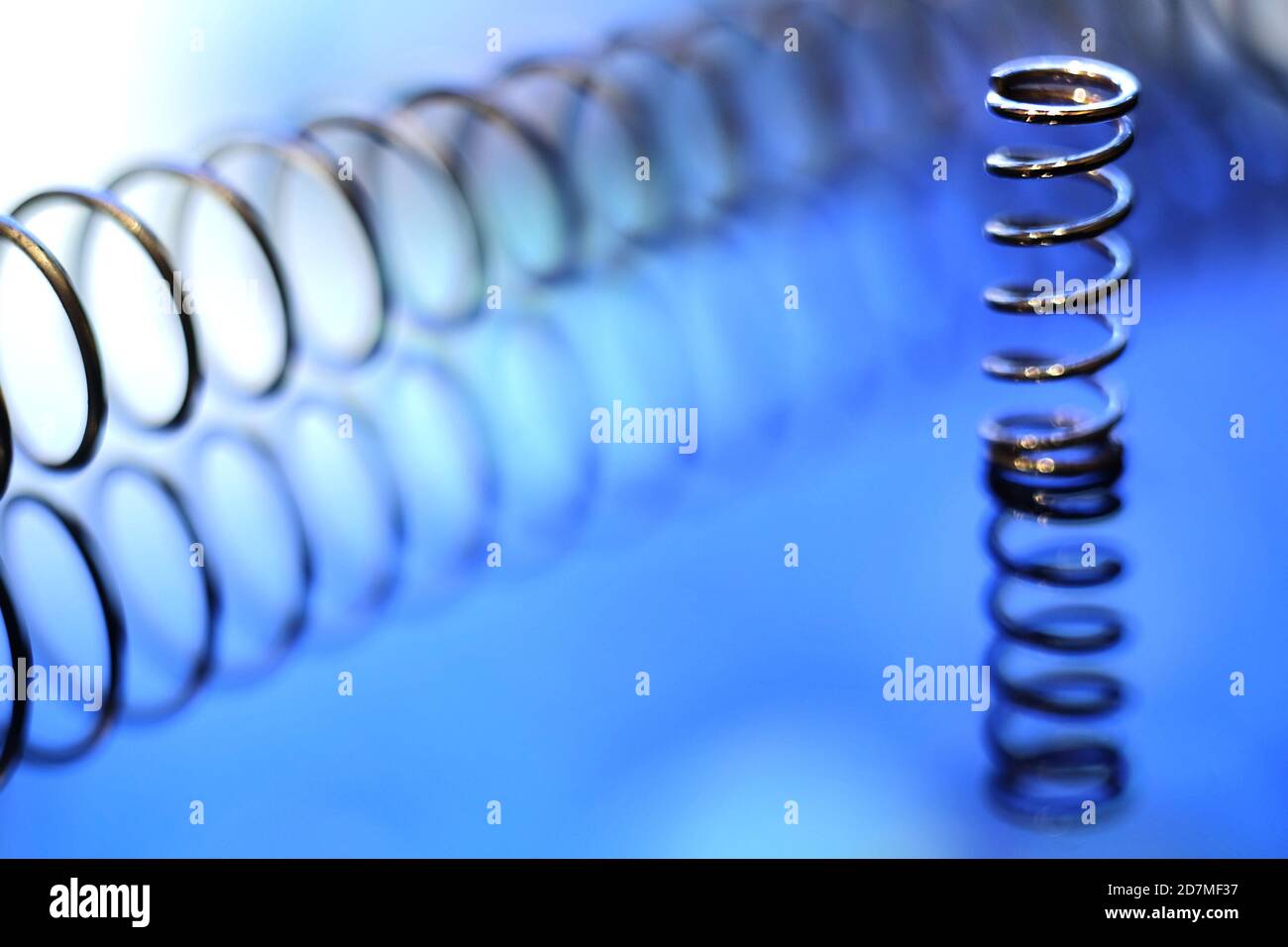 Iron spirals in blur. Shiny metal springs in blur Stock Photo - Alamy