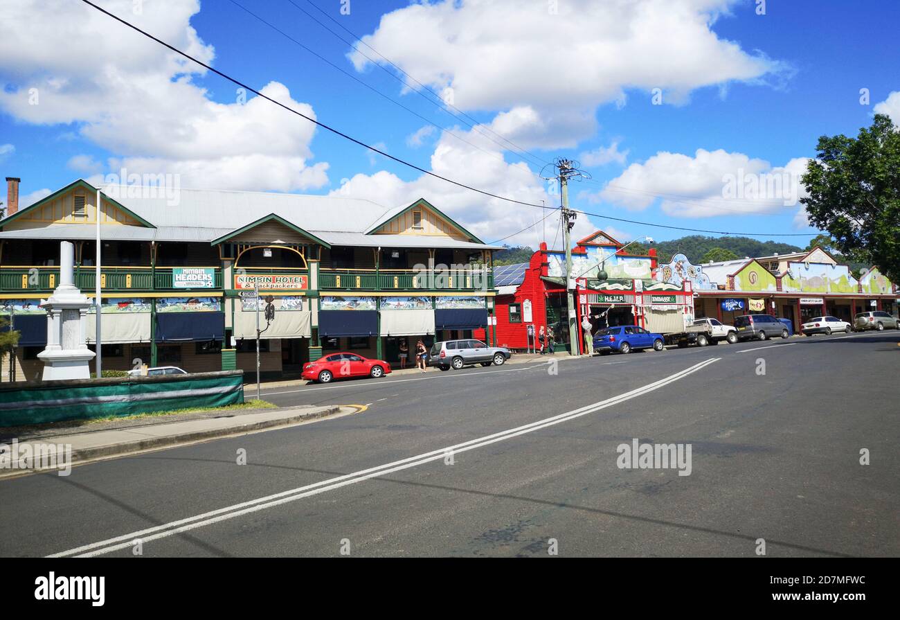 Nimbin, Australia: March 18, 2020: Nimbin Backpackers Hotel on Cullen ...