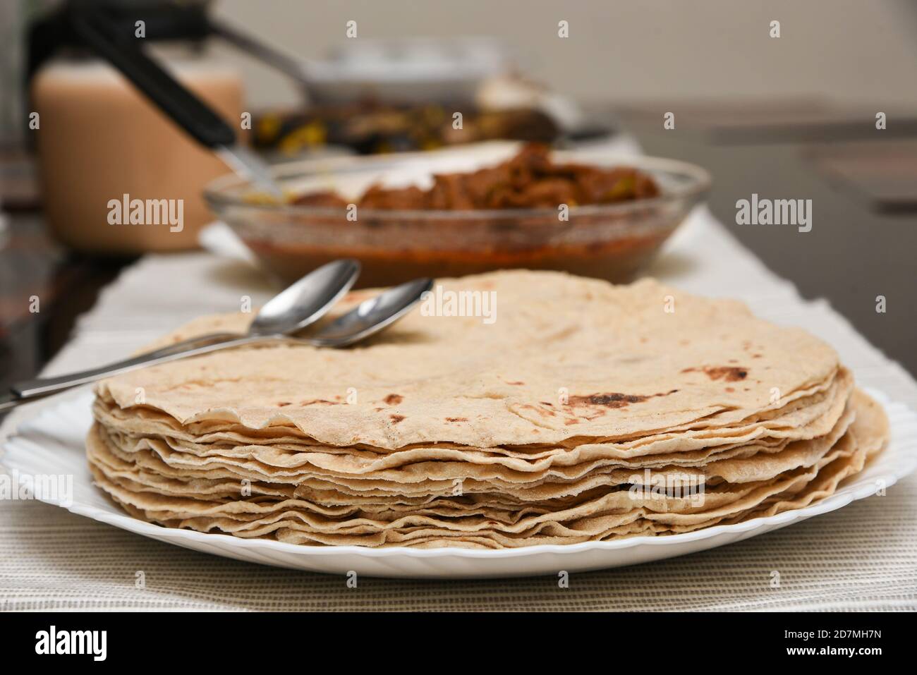 Preparation of Aloo Paratha or roti parantha chapati Punjab, North ...