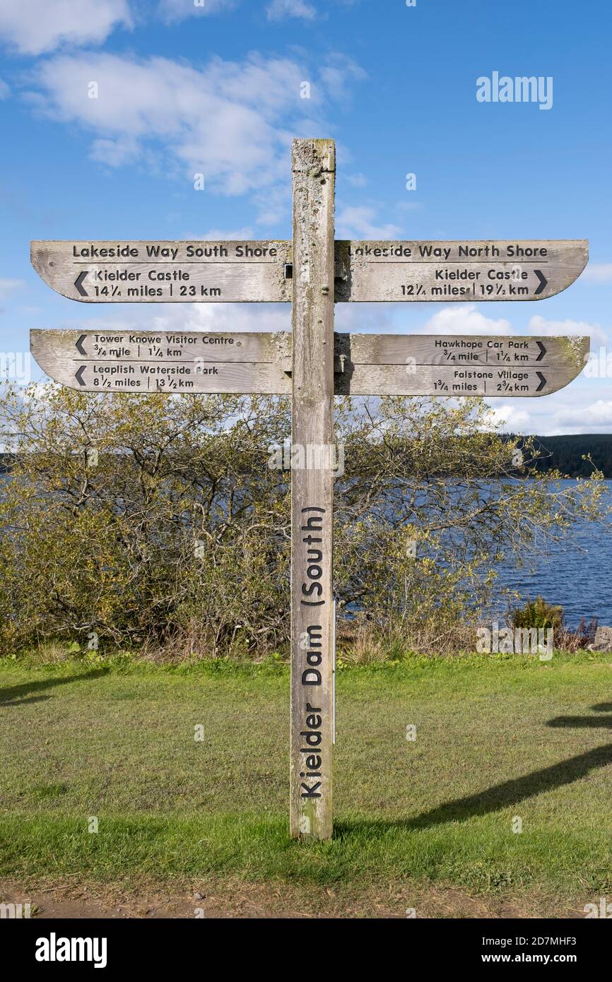 The Lakeside Way at Kielder Forest and Water, Northumberland, England ...