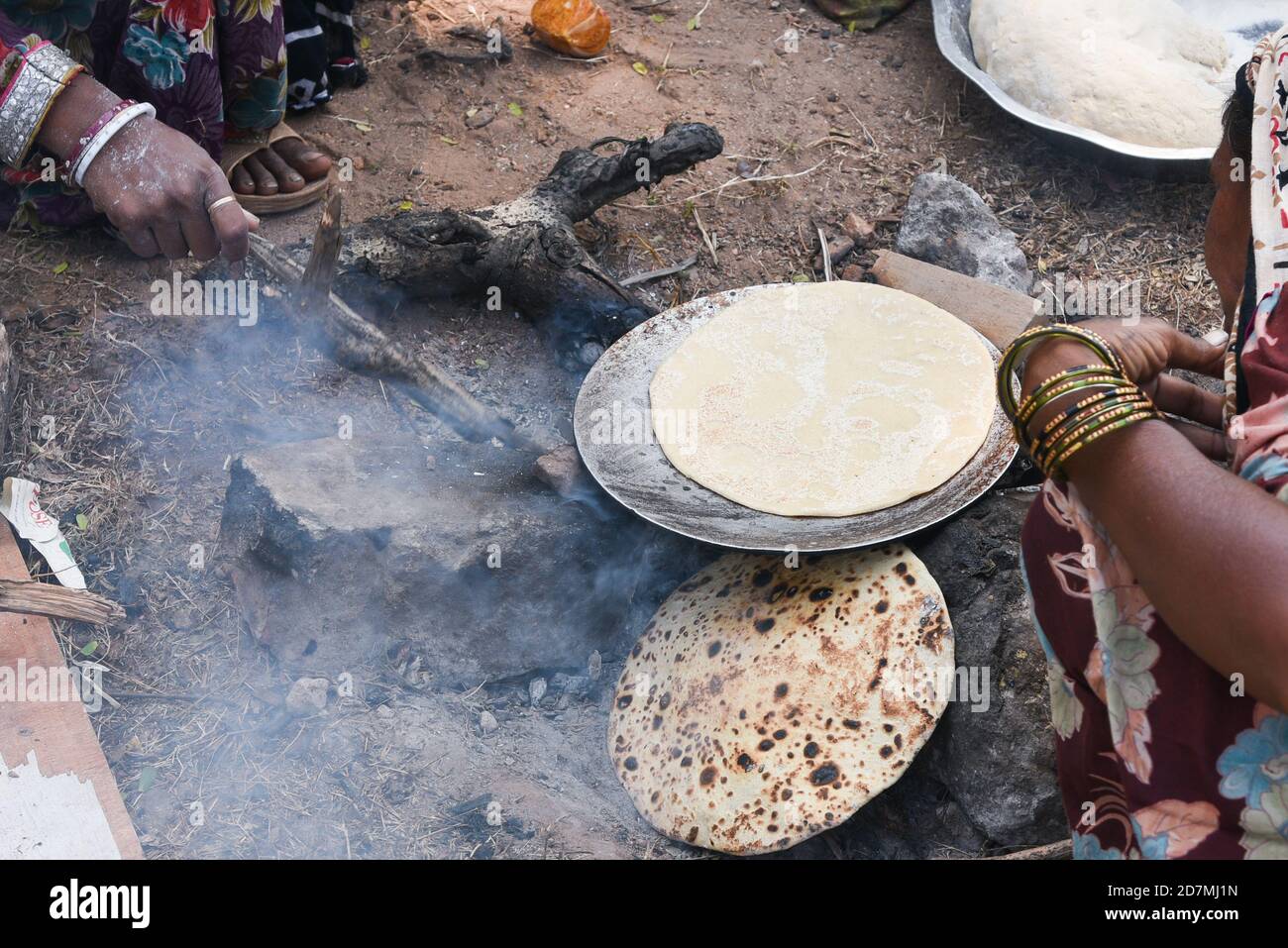 Preparation of Aloo Paratha or roti parantha chapati Punjab, North ...