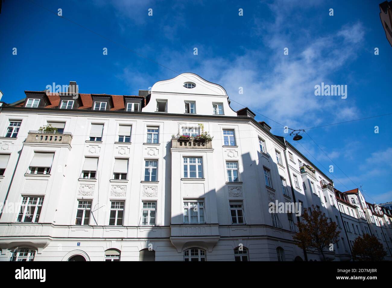 beautiful street in the old town with renovated old town houses Stock ...