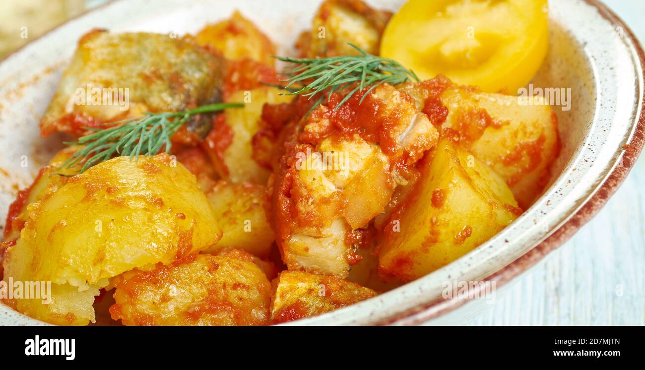 Baccala con patate - Stewed Salted Cod with Potatoes, Italian dishes ...