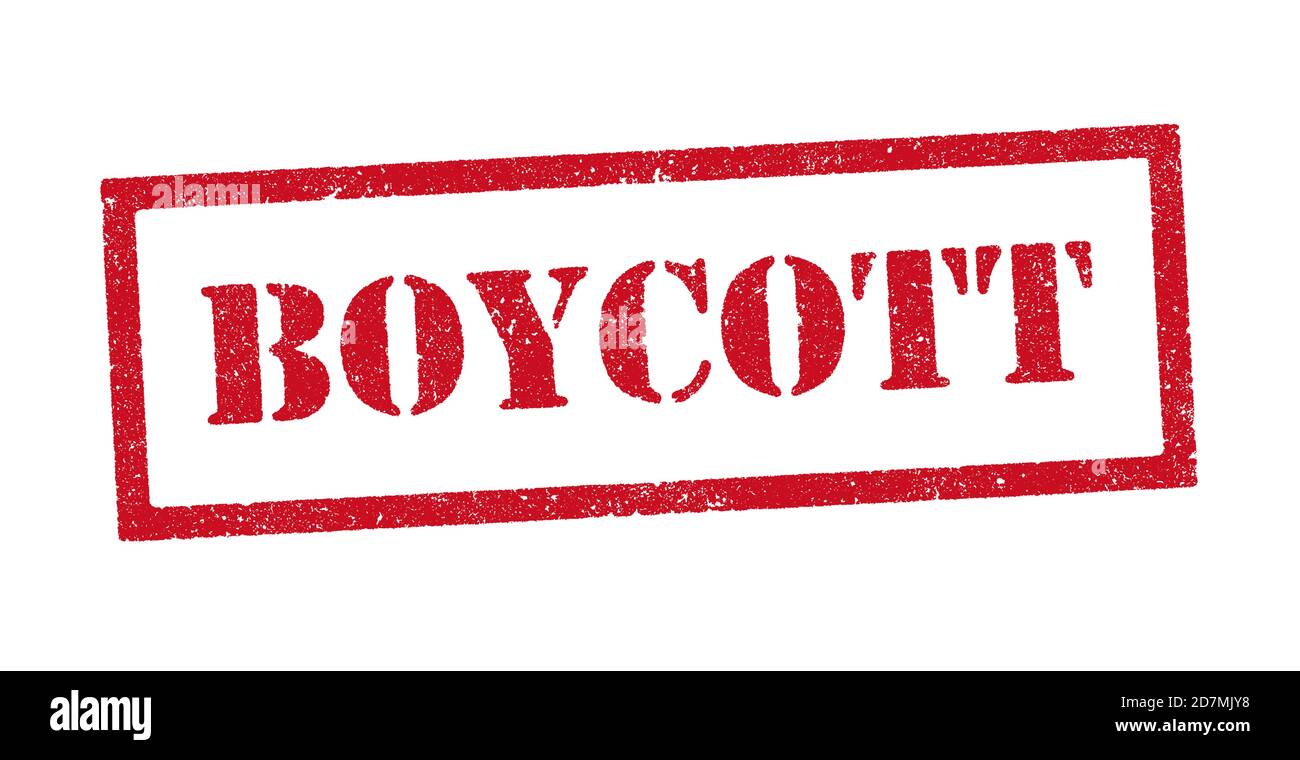 Vector illustration of the word Boycott red ink stamp Stock Vector ...