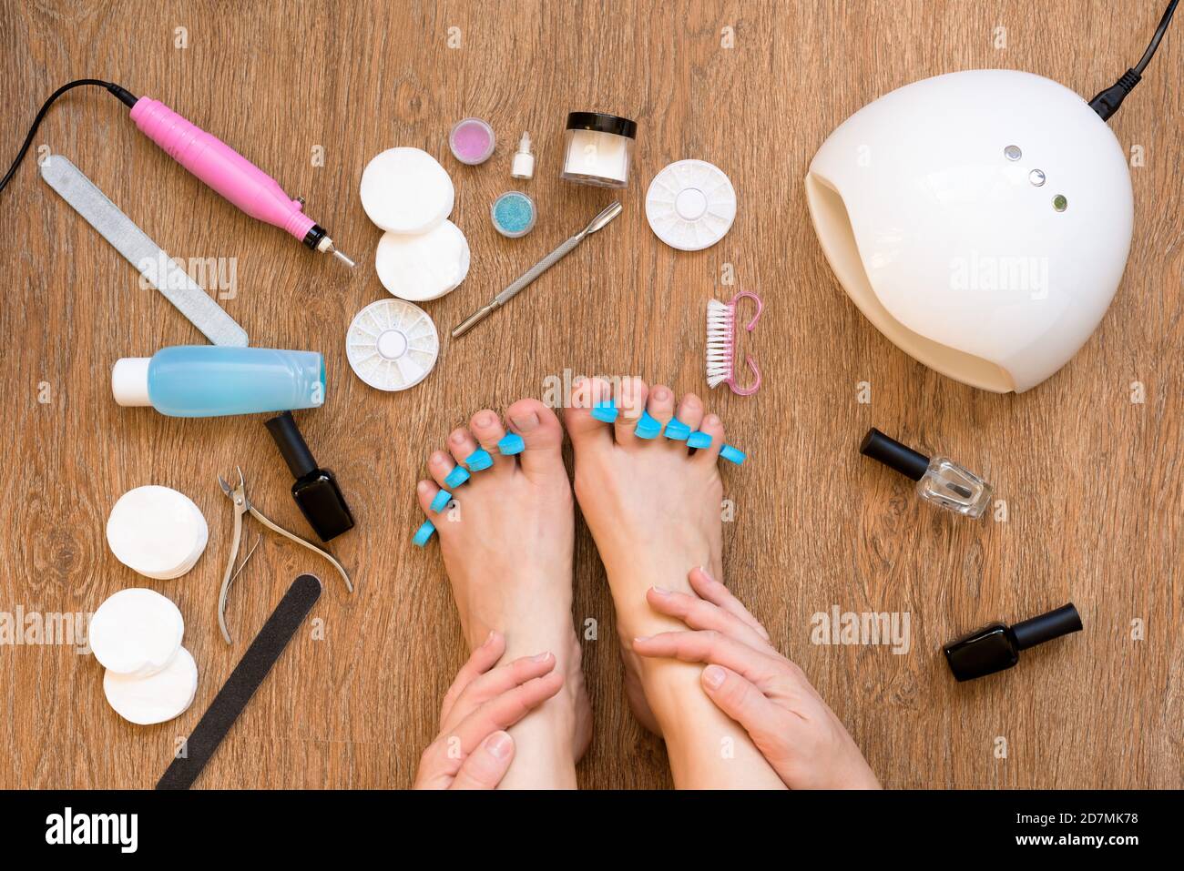 Beautiful female feet pedicure color hi-res stock photography and ...