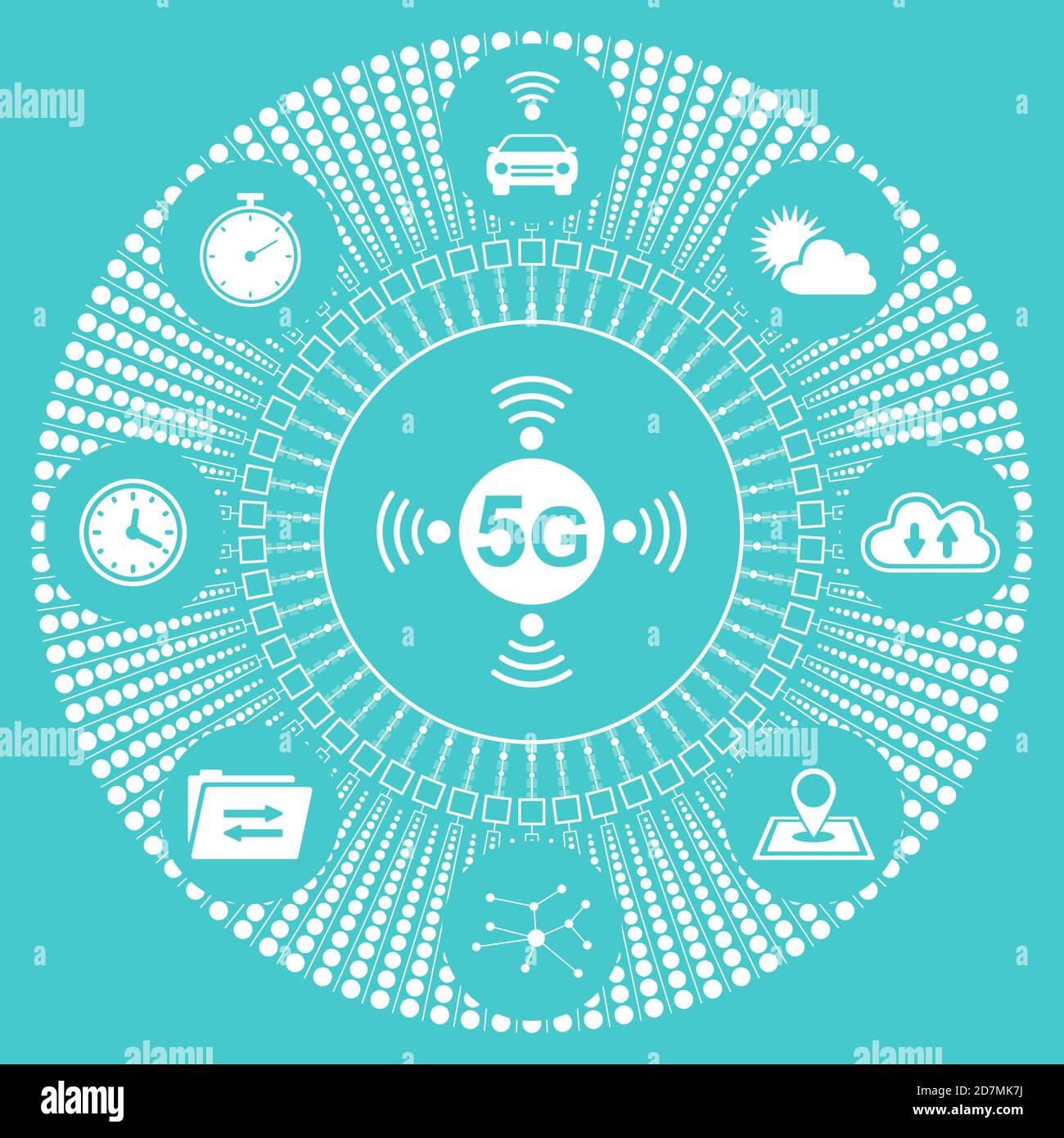 Concept of 5g with connected icons Stock Photo - Alamy