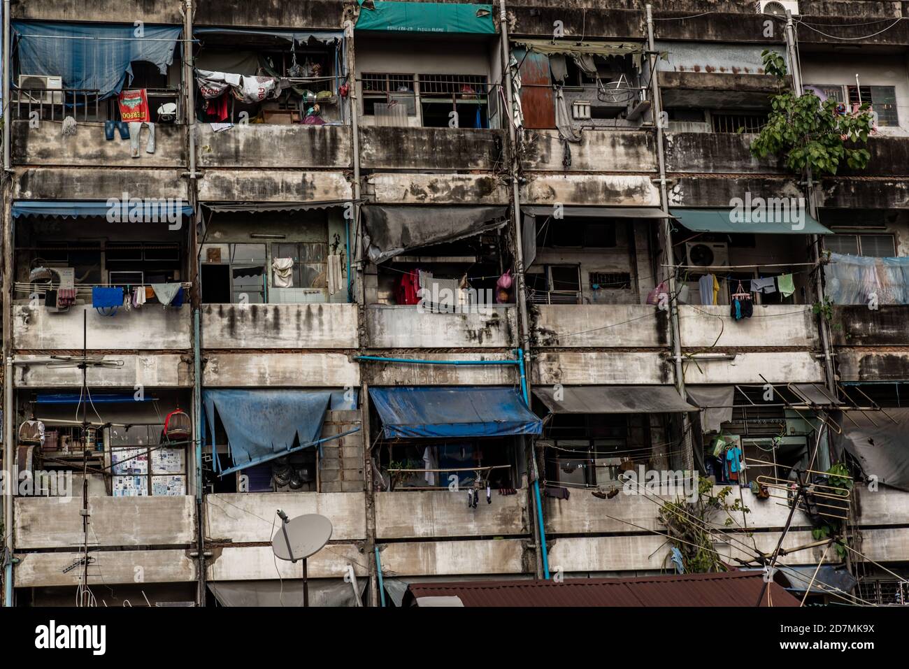 Geometrical pattern of multistory apartment house with group of windows ...