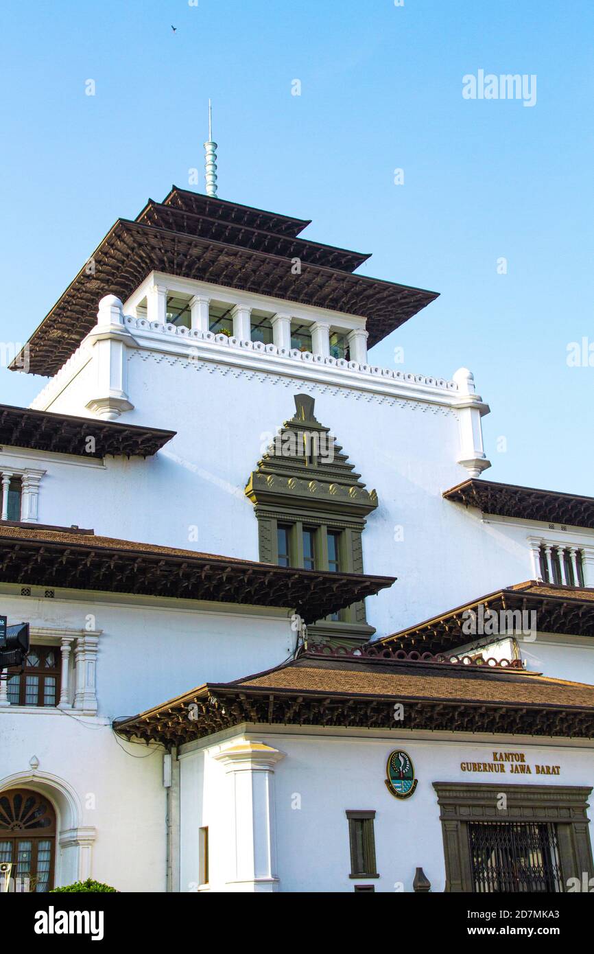 The view of Gedung Sate. Grand Dutch colonial administration building ...