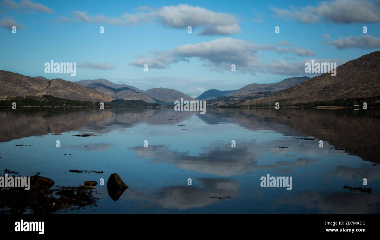 the calming waters of loch Eil Stock Photo - Alamy