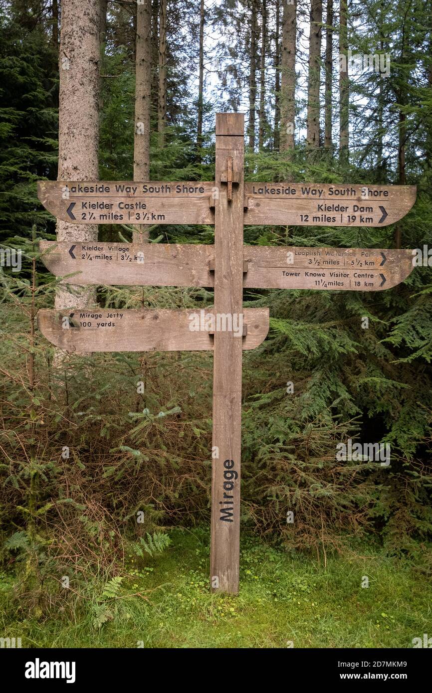 The Lakeside Way at Kielder Forest and Water, Northumberland, England ...