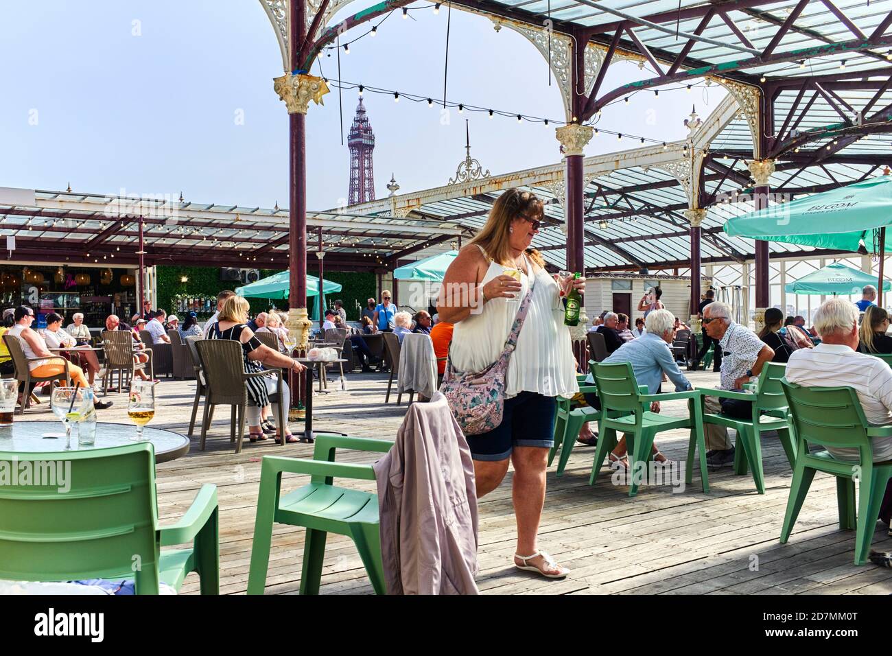 Entertainment area at the end of the North Pier in Blackpool Stock ...