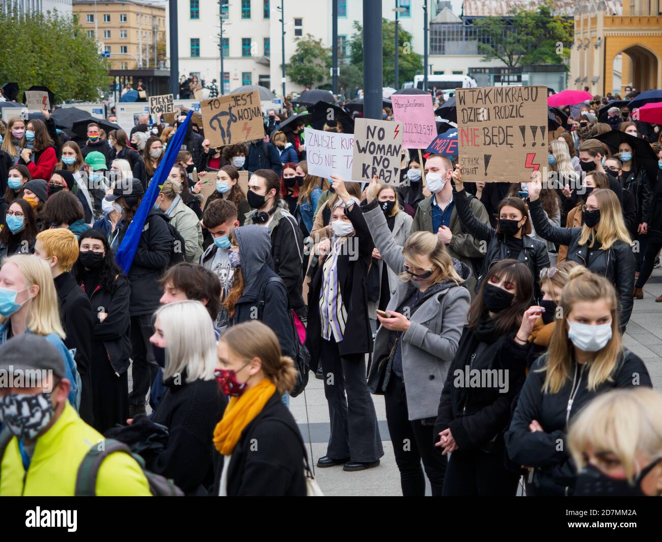 Wroclaw, Poland, 23 october 2020 - Protest of women in Polish city ...