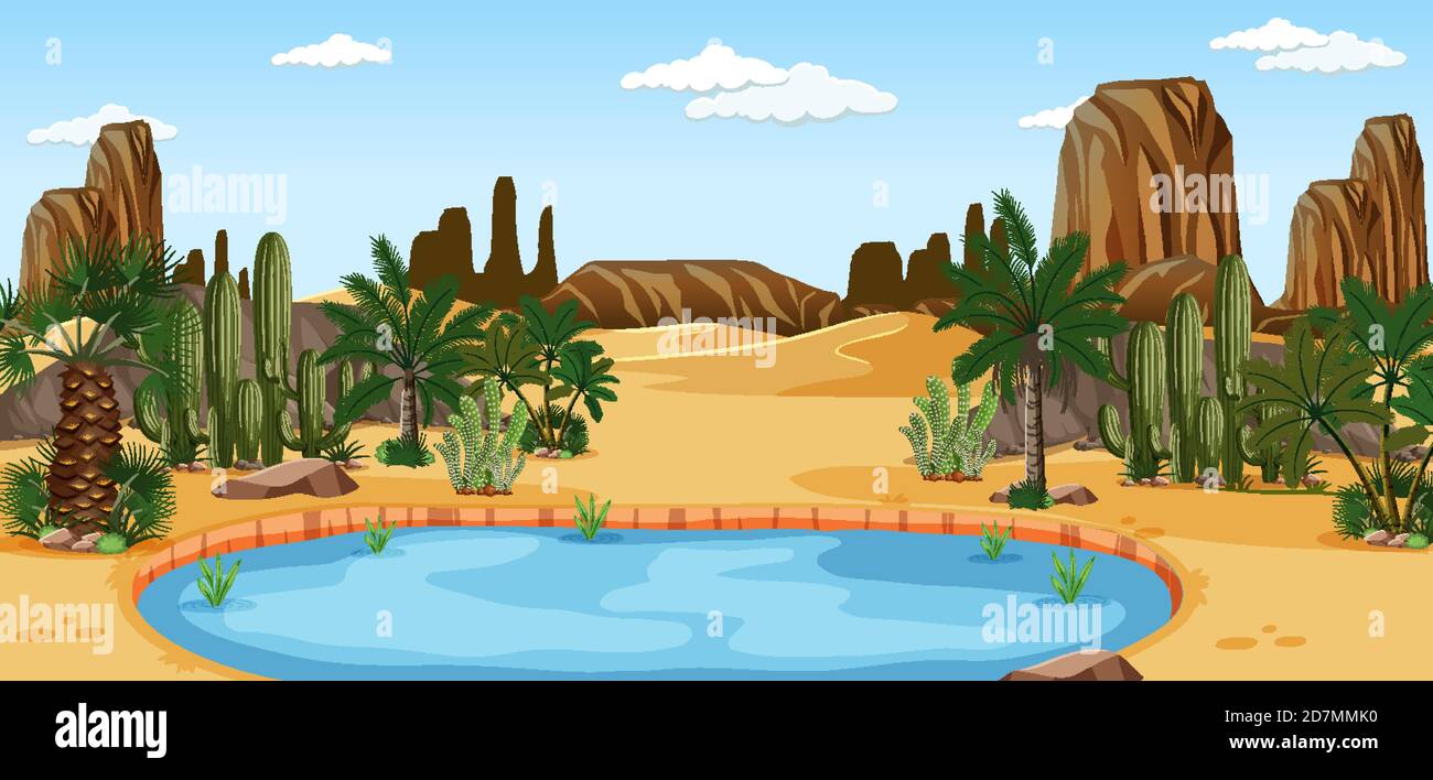Desert Oasis Cartoon