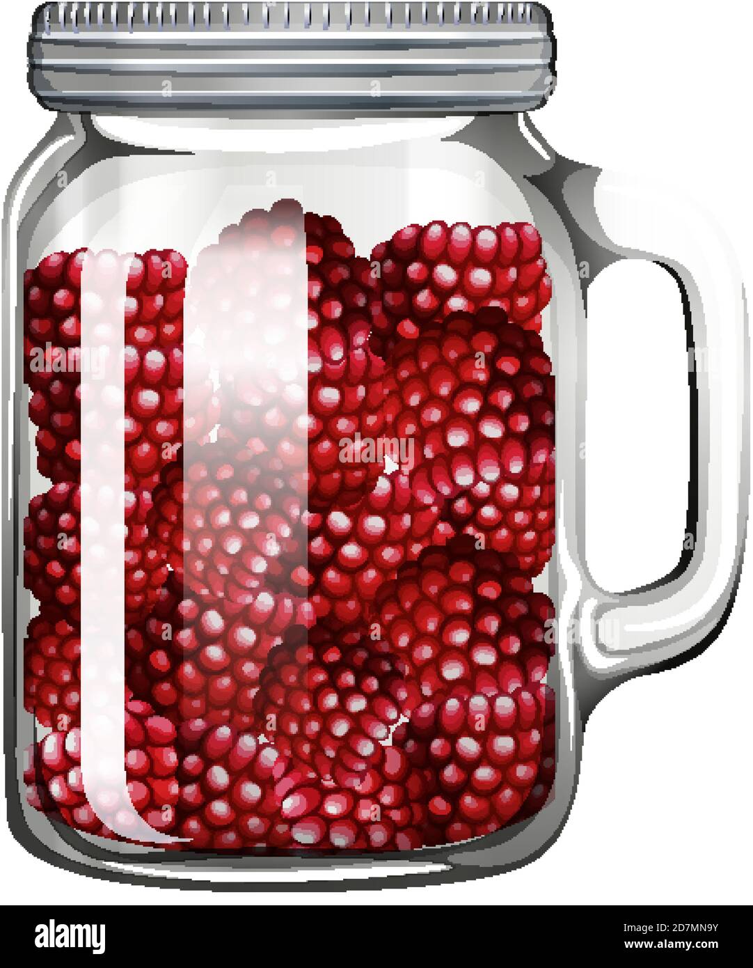 Raspberries in the glass jar illustration Stock Vector Image & Art - Alamy