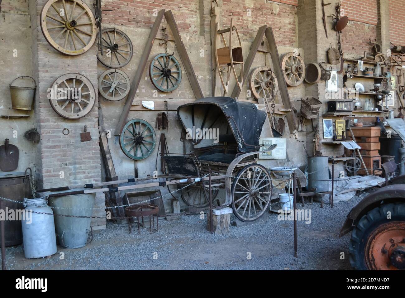 Agricultural museum with old tools used in agriculture in the last ...