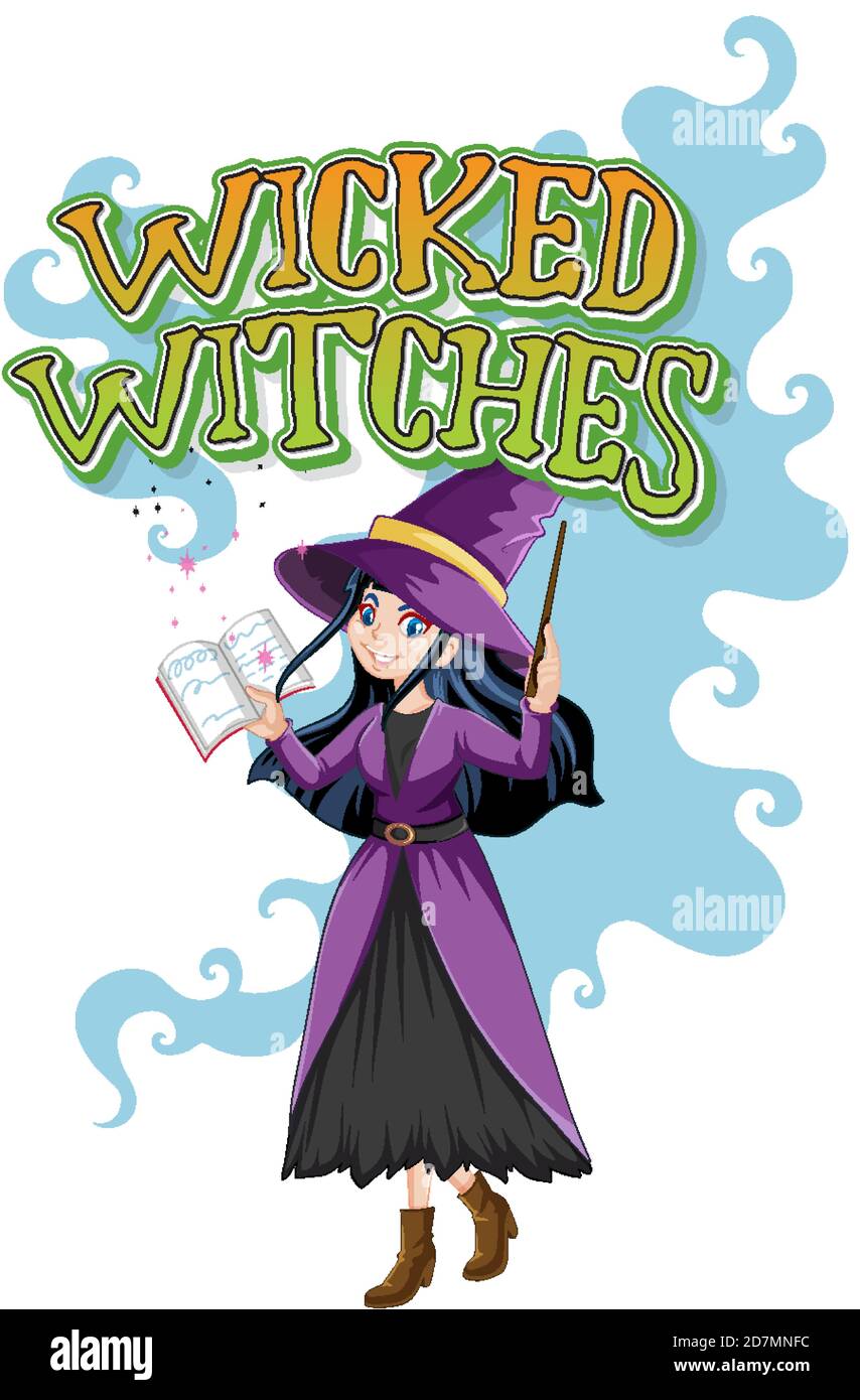 Wicked witches logo on white background illustration Stock Vector Image ...