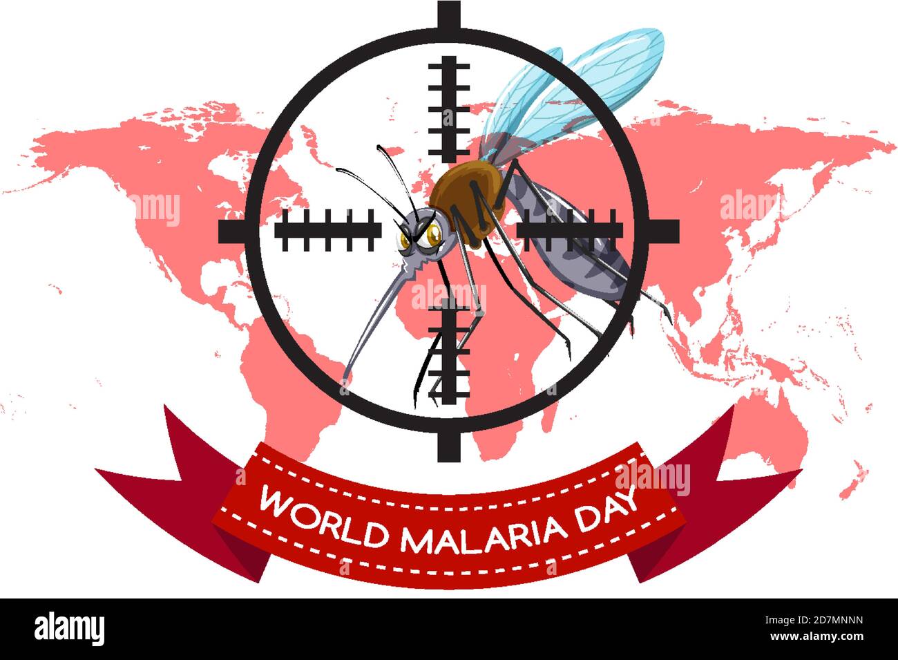 World Malaria Day logo or banner with mosquito sign illustration Stock ...
