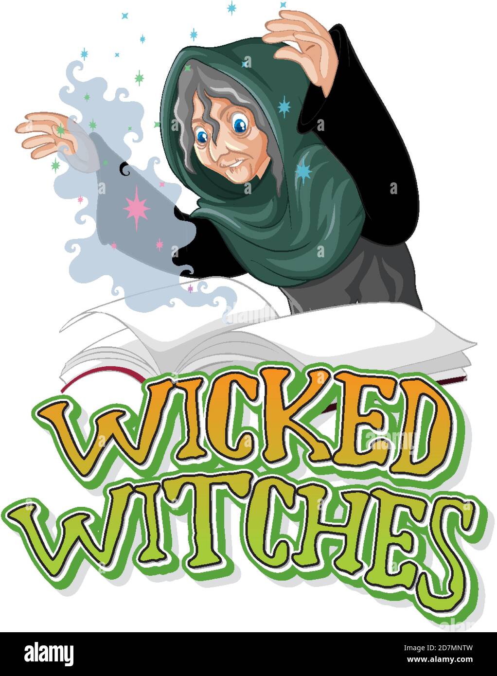 Wicked witches logo on white background illustration Stock Vector Image ...