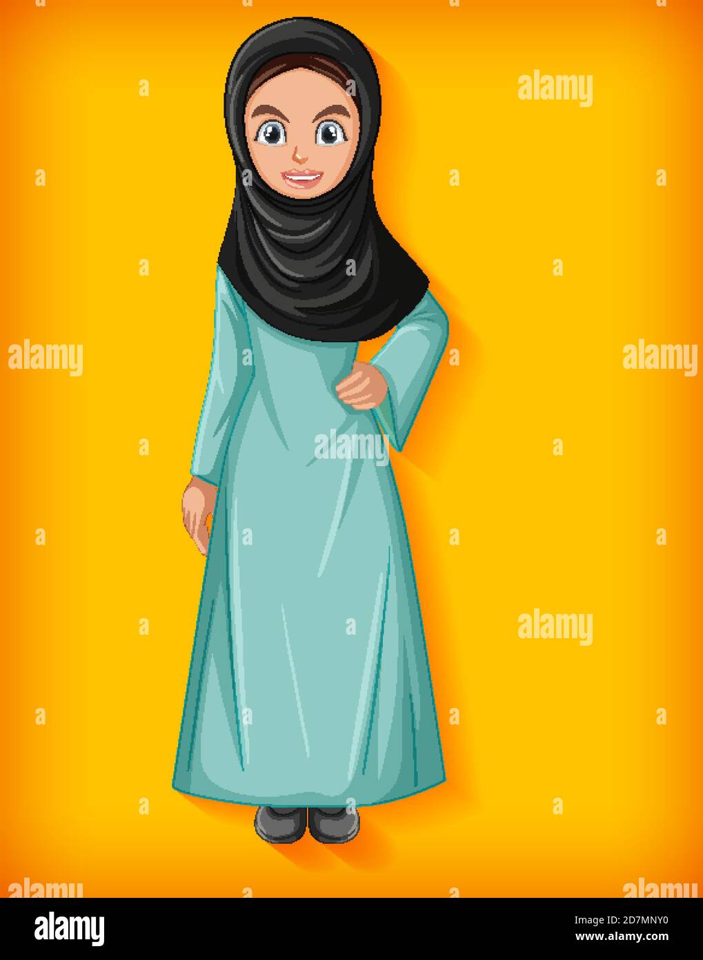 Beautiful arabic lady cartoon character illustration Stock Vector Image ...