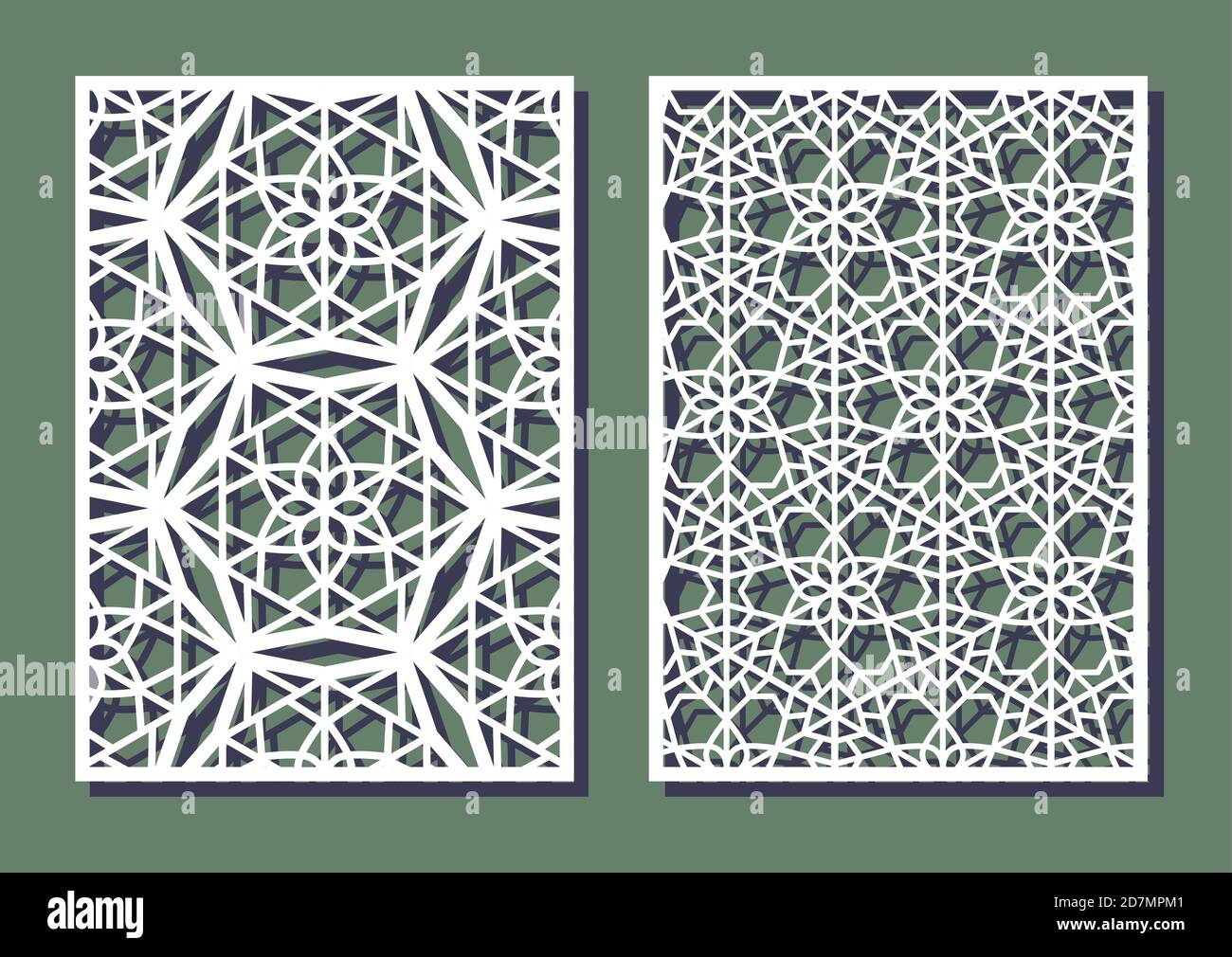 Snowflake in gexagon seamless pattern for laser cutting. Universal ...