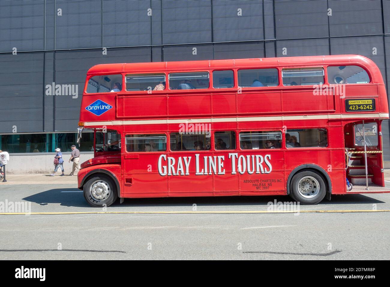 Gray Line Tourist Hop On Hop Off Vintage Red London Double Decker Bus ...
