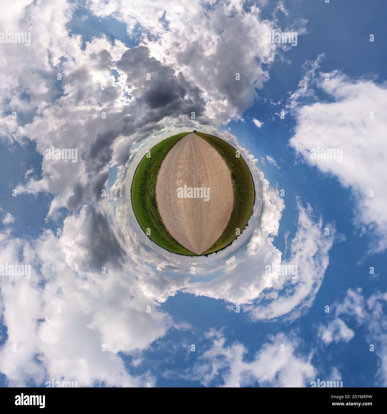tiny planet transformation of spherical panorama 360 degrees. Spherical ...
